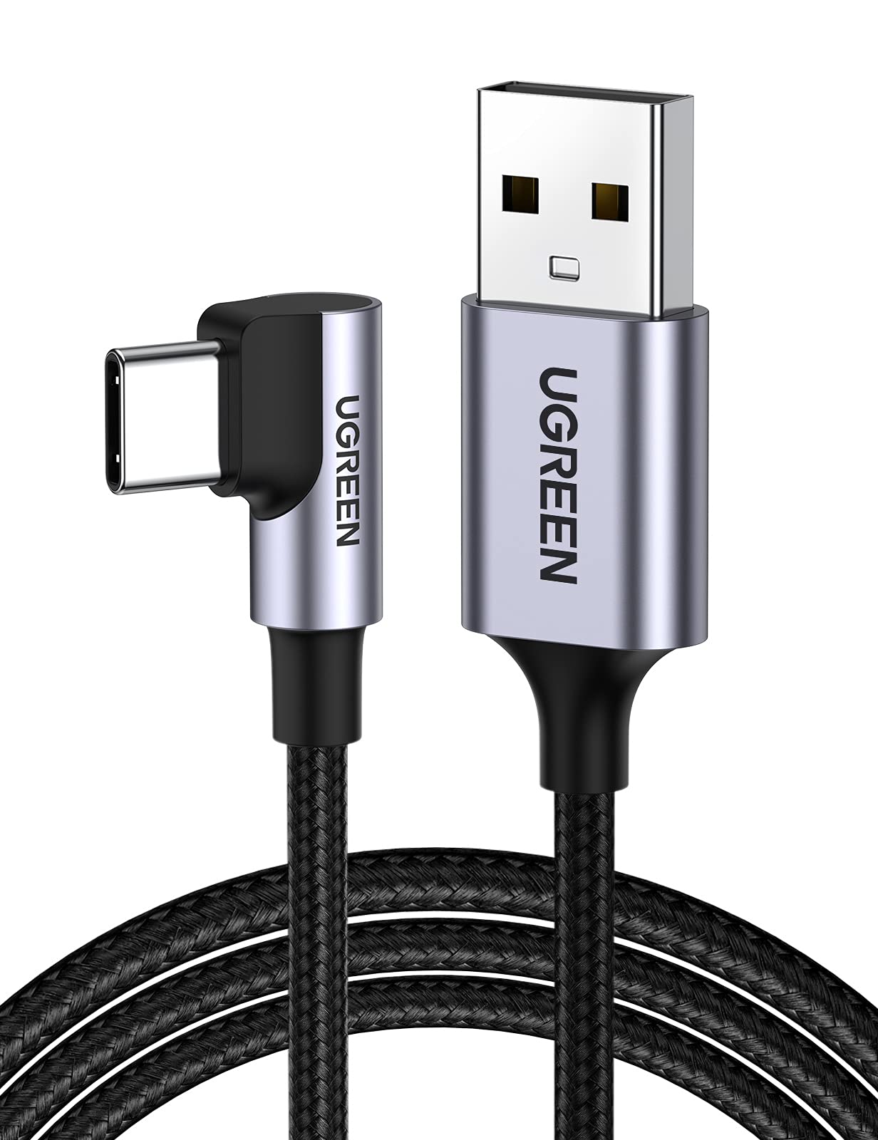 UGREEN 50940 Angled USB-C Male To USB2.0 A Male 3A Data Cable(90°Angle ...